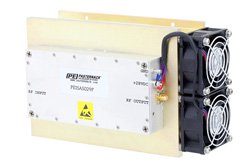 高功率LDMOS放大器，A/AB 类，带散热器，增益 44 dB，Psat 8 W， 0.5 MHz ~ 500 MHz， 输入端 SMA，输出端 SMA，IP3 42 dBm