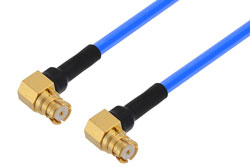 SMP Female Right Angle to SMP Female Right Angle Cable Using PE-P086 Coax In 24 Inch Length