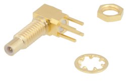 SSMC母头直角型穿壁式连接器，焊接式，转塔PCB