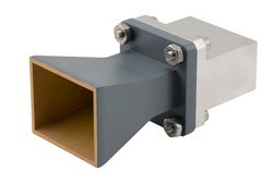 WR-102标准增益喇叭天线，10dBi增益，末端装接SMA母头连接器