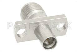 精密型 SMA 母头转 SMP 公头全擒纵式带两孔法兰安装适配器