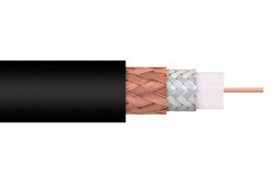 75欧姆RG6柔性同轴电缆，双层屏蔽，黑色PVC (NC)护套